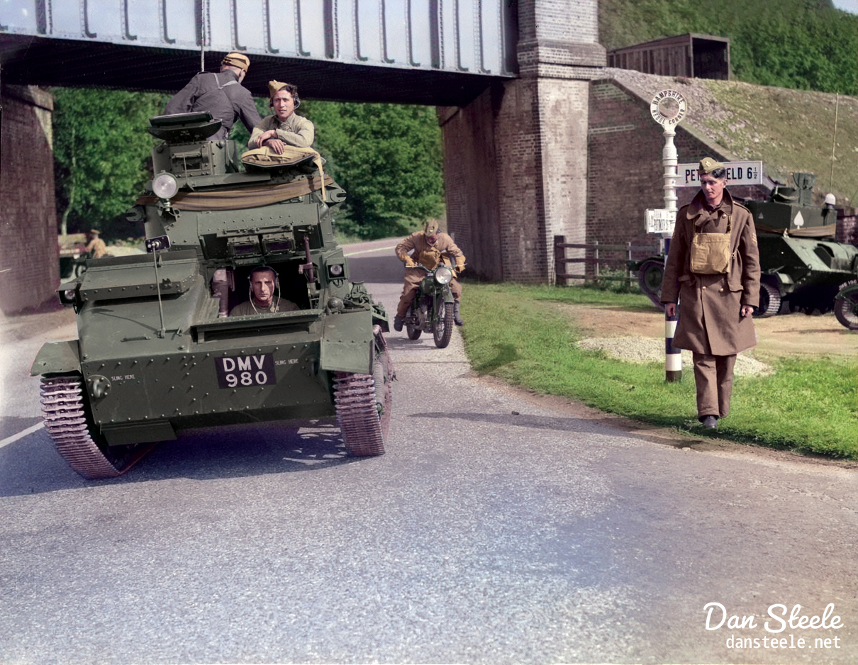 Vickers Light Tank Mk VI of the Royal Tank Regiment near Alton ...