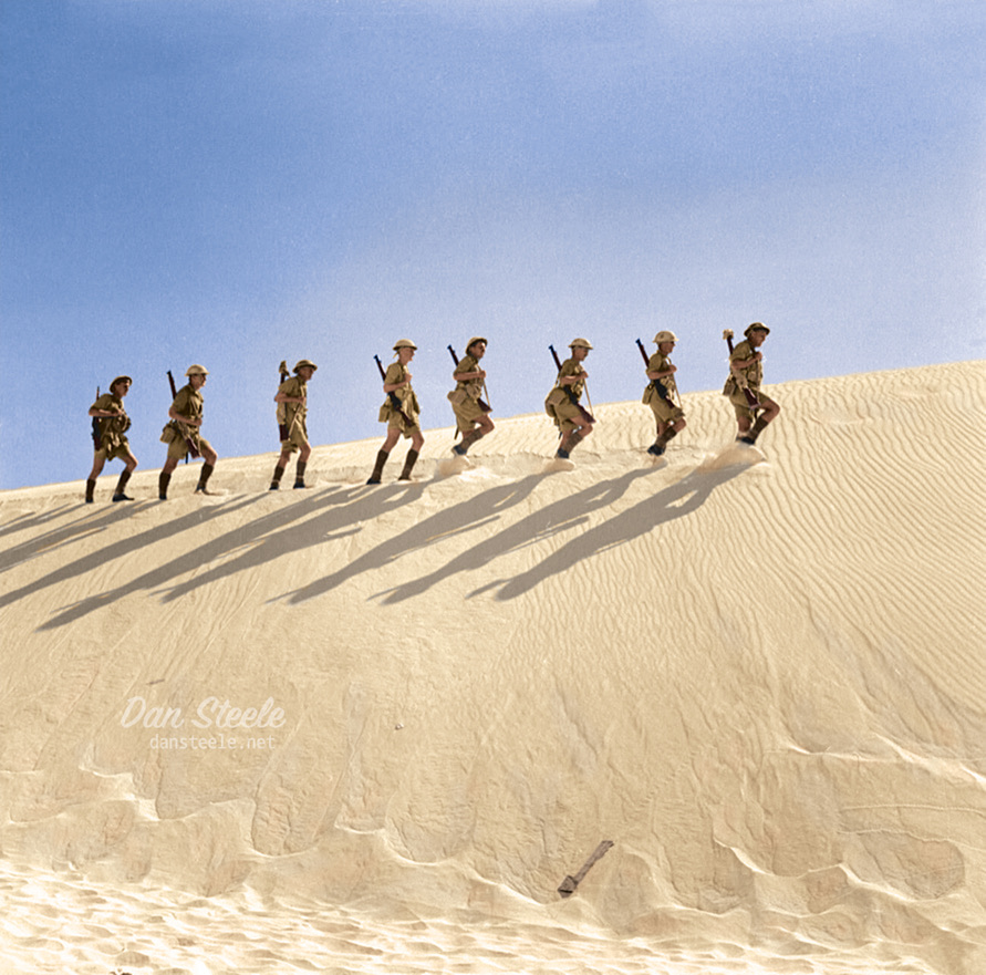 A South African Infantry Brigade on patrol in the Western Desert, Egypt ...
