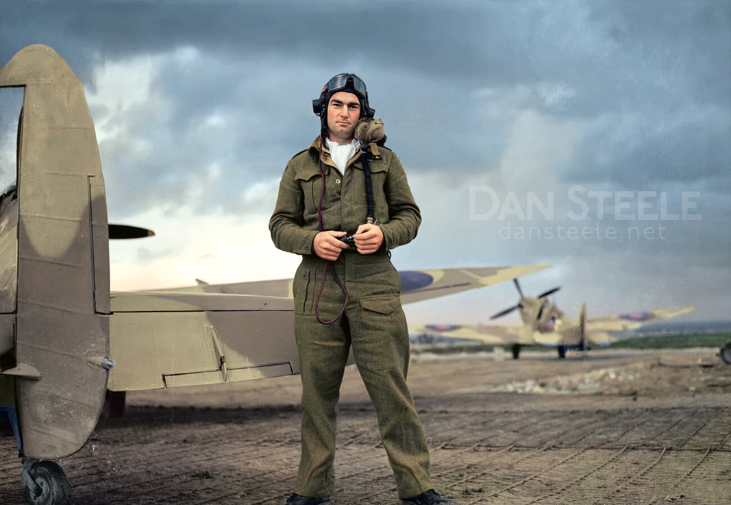 Sqn Ldr Evan Dall "Rosie" Mackie, No. 92 Sqn, Canne Airfield, circa November 1943 - Dan Steele